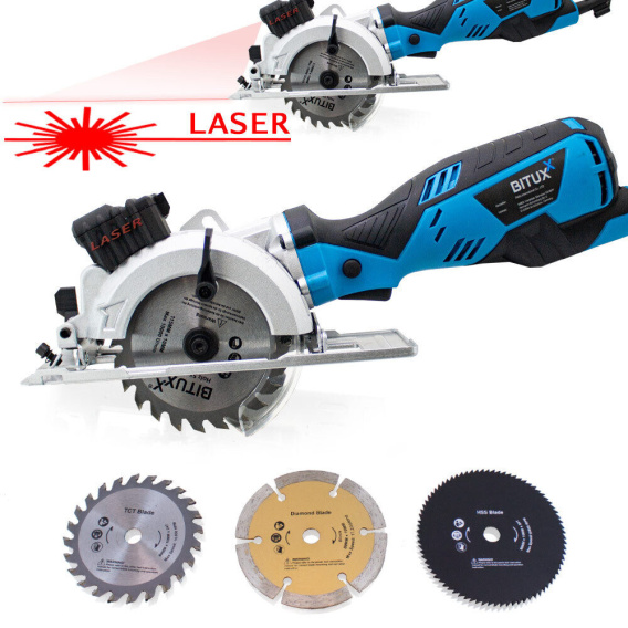 Mini Piła Tarczowa 705W z Laserem Precyzyjne Cięcie 3 Brzeszczoty ...